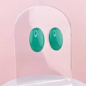 Jewelry | Vintage 8s Green Oval Design Bold Statement Stud Earrings ...